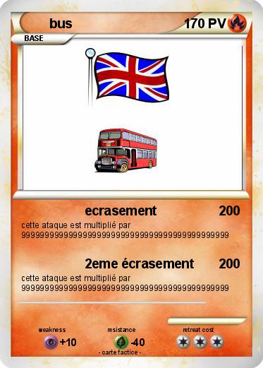 Pokémon bus 62 62 - ecrasement - Ma carte Pokémon