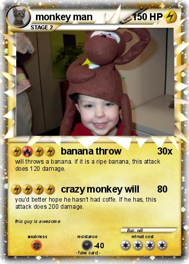 Pokémon monkey man 16 16 - banana throw - My Pokemon Card