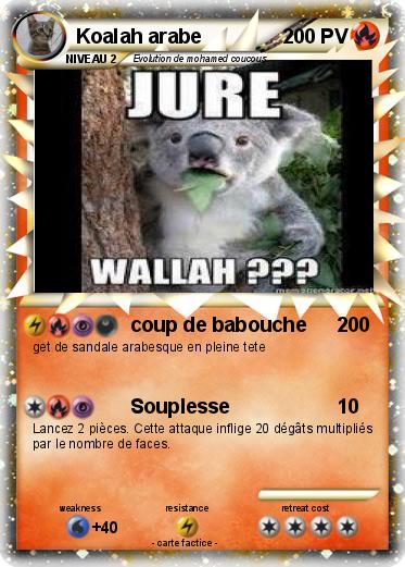 Pokémon Koalah arabe - coup de babouche - Ma carte Pokémon