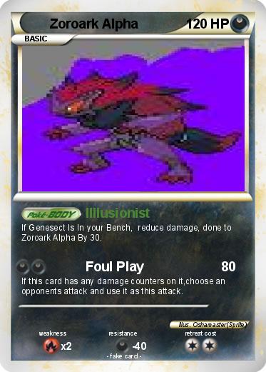 Pokémon Zoroark Alpha 1 1 - Illlusionist - My Pokemon Card