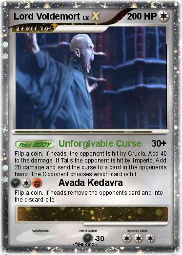 Pokémon Lord Voldemort 85 85 - Unforgivable Curse - My Pokemon Card