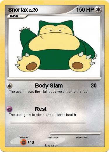 Pokémon Snorlax 380 380 - Body Slam - My Pokemon Card