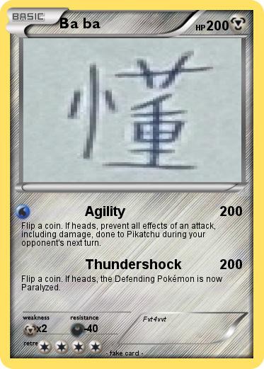 Pokémon Ba ba 9 9 - Agility - My Pokemon Card