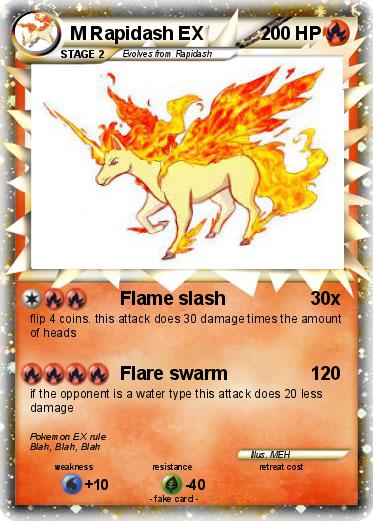 Pokémon M Rapidash EX 7 7 - Flame slash - My Pokemon Card