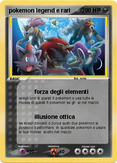 Pokémon pokemon legend e rari - forza degli elementi - My Pokemon Card