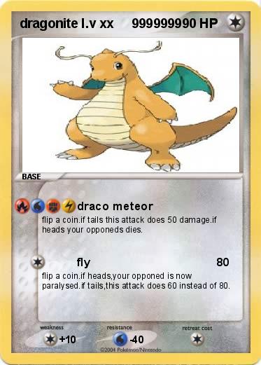 Pokémon dragonite l v xx 9999999 9999999 - draco meteor - My Pokemon Card