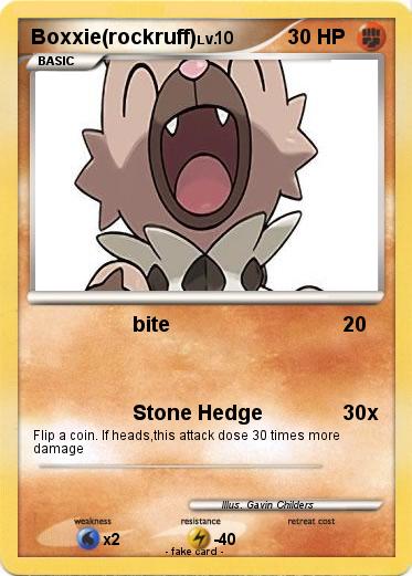 Pokémon Boxxie rockruff - bite - My Pokemon Card