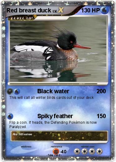 Pokémon Red breast duck - Black water - My Pokemon Card