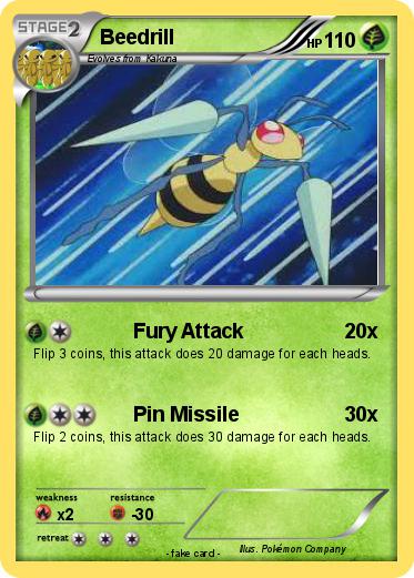 Pokémon Beedrill 185 185 - Fury Attack - My Pokemon Card