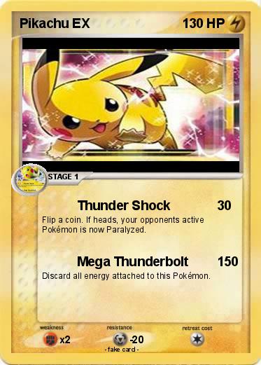 Pokémon Pikachu EX 1288 1288 - Thunder Shock - My Pokemon Card