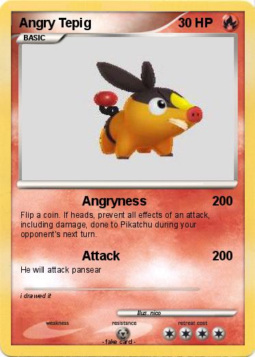 Pokémon Angry Tepig - Angryness - My Pokemon Card