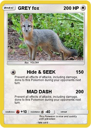 Pokémon GREY fox 4 4 - Hide & SEEK - My Pokemon Card