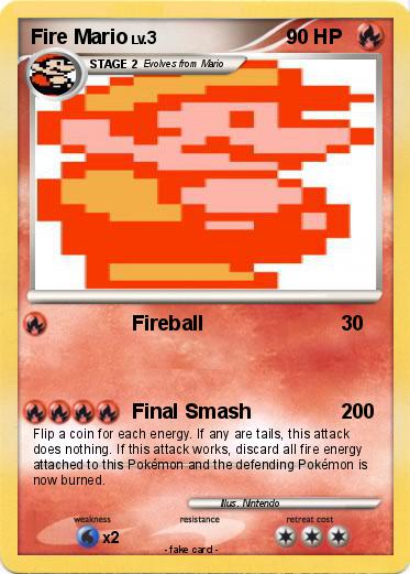 Pokémon Fire Mario 1066 1066 - Fireball - My Pokemon Card