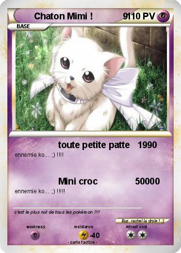 Pokémon Chaton Mimi 5 1 1 - toute petite patte 1990 - Ma carte Pokémon