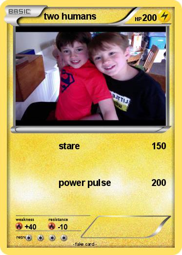 Pokémon two humans - stare - My Pokemon Card