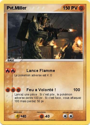 Pokémon Pvt Miller - Lance Flamme - Ma carte Pokémon