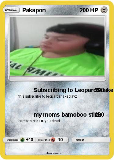 Pokémon Pakapon - Subscribing to LeopardSnakePlayz - My Pokemon Card