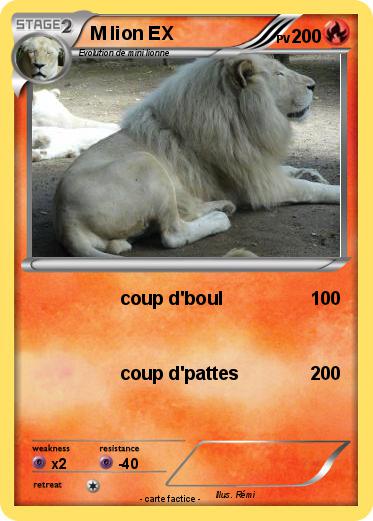 Pokémon M lion EX 4 4 - coup d'boul - Ma carte Pokémon