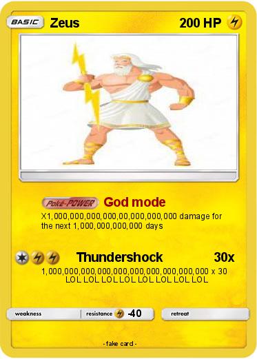 Pokémon Zeus 1918 1918 - God mode - My Pokemon Card