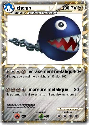 Pokémon chomp 107 107 - écrasement métalique - Ma carte Pokémon