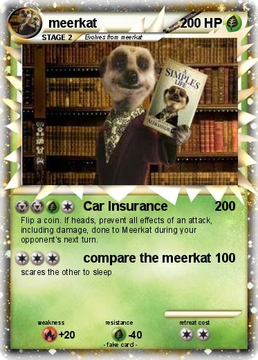Pokémon meerkat 16 16 - Car Insurance - My Pokemon Card