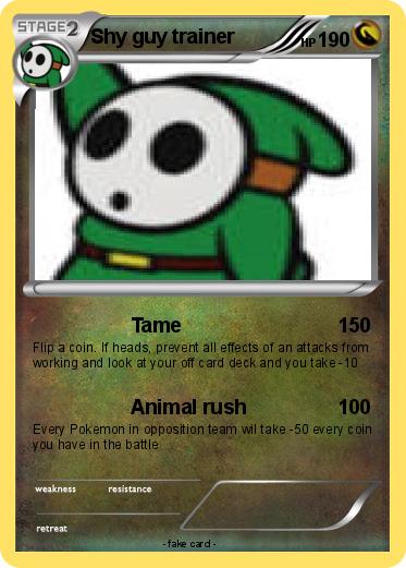 Pokémon Shy guy trainer - Tame - My Pokemon Card