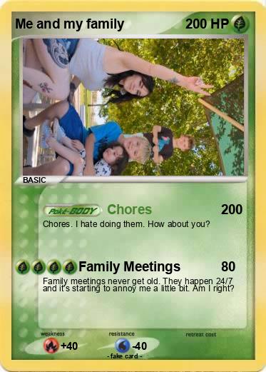 Pokémon Me and my family 1 1 - Chores - My Pokemon Card