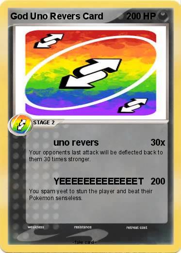 Pokémon God Uno Revers Card - uno revers - My Pokemon Card