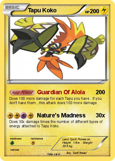 Pokémon Tapu Koko 16 16 - Guardian Of Alola - My Pokemon Card