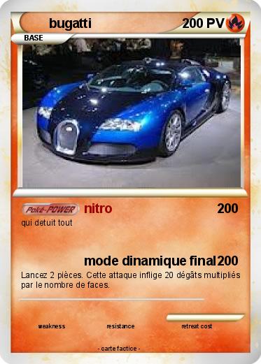 Pokémon bugatti 296 296 - nitro - Ma carte Pokémon