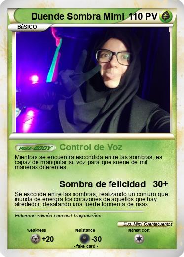 Pokémon Duende Sombra Mimi - Control de Voz - Mi carta pokémon