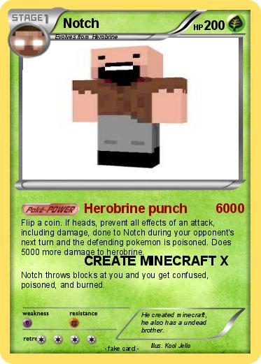 Pokémon Notch 305 305 - Herobrine punch 6000 - My Pokemon Card