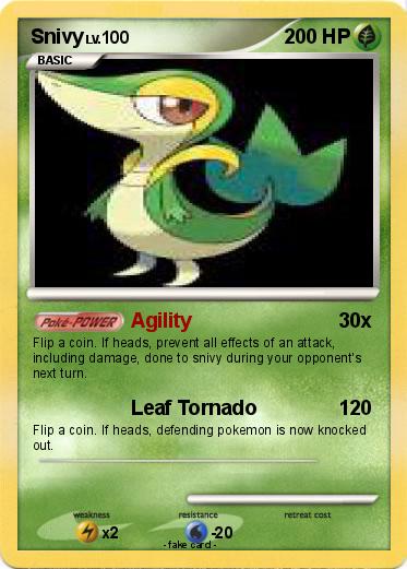 Pokémon Snivy 1184 1184 - Agility - My Pokemon Card