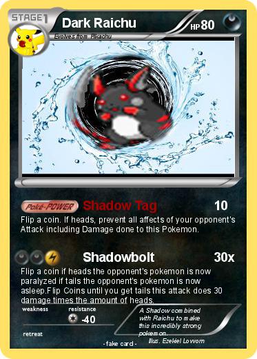 Pokémon Dark Raichu 148 148 - Shadow Tag - My Pokemon Card