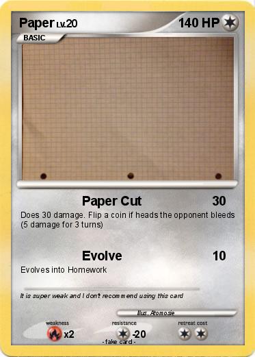 Pokémon Paper 490 490 - Paper Cut - My Pokemon Card