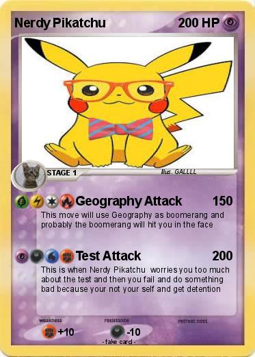 Pokémon Nerdy Pikatchu - Geography Attack - My Pokemon Card