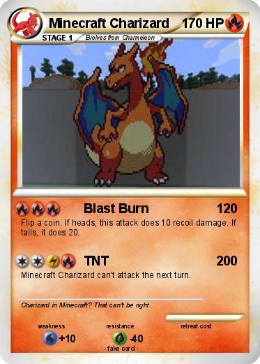 Pokémon Minecraft Charizard - Blast Burn - My Pokemon Card