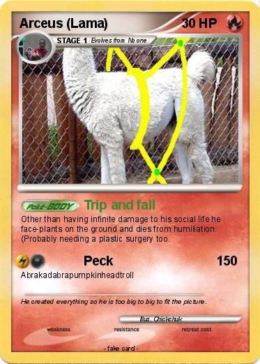 Pokémon Arceus Lama - Trip and fall - My Pokemon Card