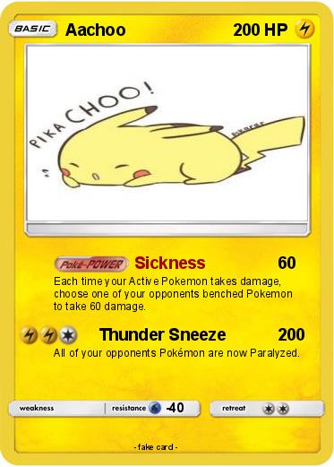 Pokémon Aachoo 1 1 - Sickness - My Pokemon Card