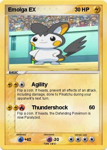 Pokémon Emolga EX 30 30 - Agility - My Pokemon Card