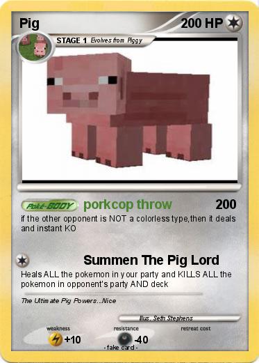 Pokémon Pig 523 523 - porkcop throw - My Pokemon Card