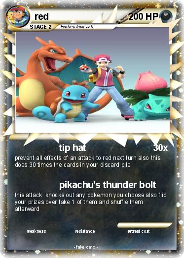 Pokémon red 551 551 - tip hat - My Pokemon Card
