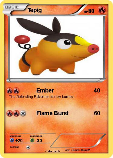 Pokémon Tepig 922 922 - Ember - My Pokemon Card