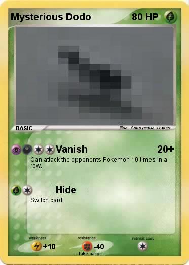 Pokémon Mysterious Dodo - Vanish - My Pokemon Card