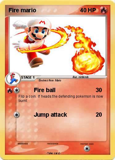 Pokémon Fire mario 986 986 - Fire ball - My Pokemon Card