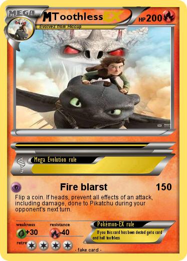 Pokémon Toothless 610 610 - Fire blarst - My Pokemon Card
