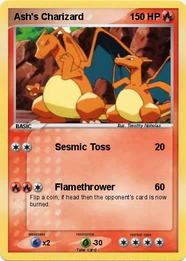 Pokémon Ash s Charizard 82 82 - Sesmic Toss - My Pokemon Card