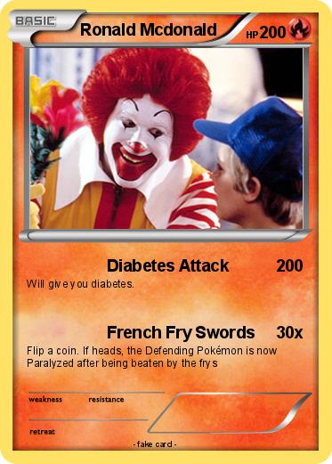 Pokémon Ronald Mcdonald 232 232 - Diabetes Attack - My Pokemon Card