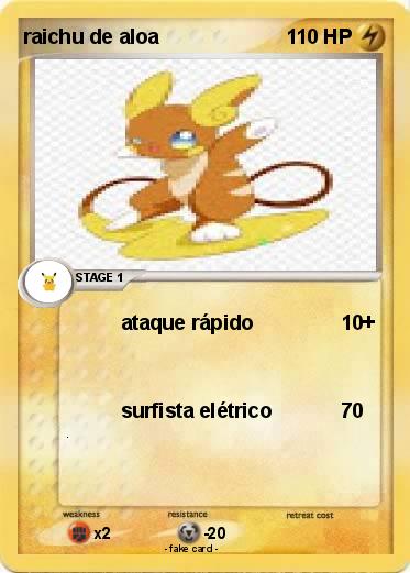 Pokémon raichu de aloa - ataque rápido - My Pokemon Card