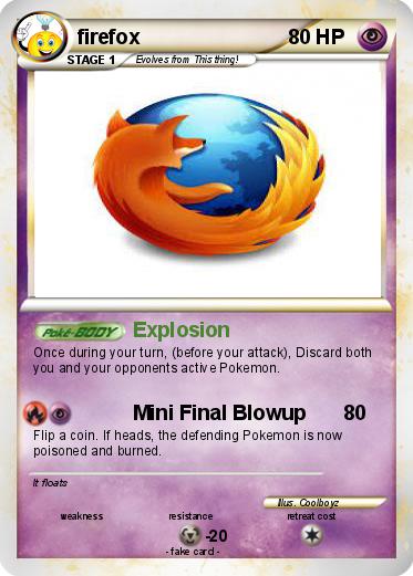 Pokémon firefox 152 152 - Explosion - My Pokemon Card